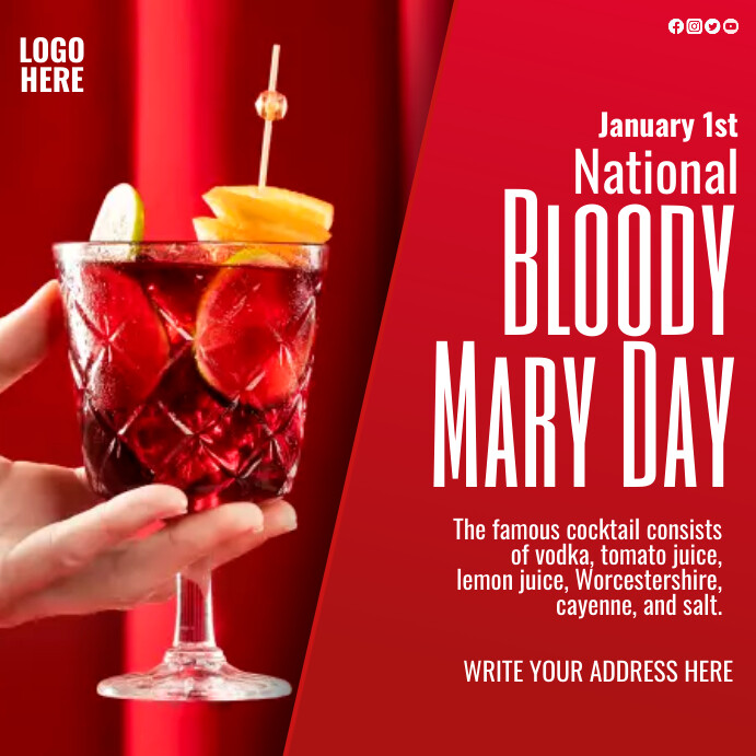 national bloody mary day post Template | PosterMyWall