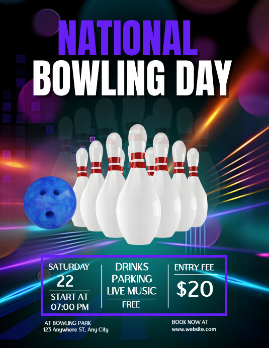 Modèle National Bowling Day | PosterMyWall