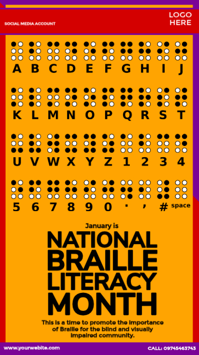 National Braille Literacy Month Template | PosterMyWall