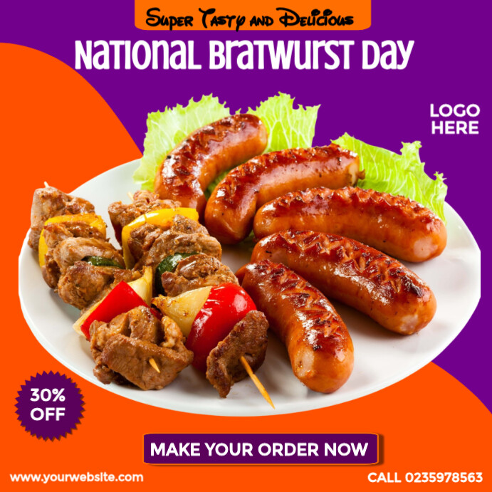 Modèle National Bratwurst Day | PosterMyWall
