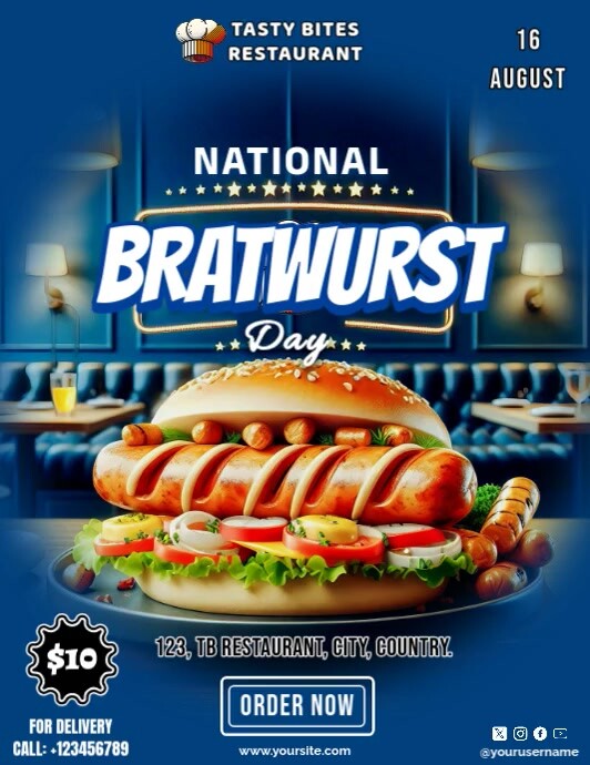 Copy of National Bratwurst Day | PosterMyWall