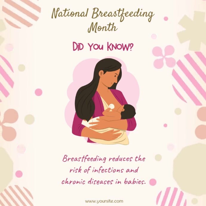 National breastfeeding month awareness instagram post template ...