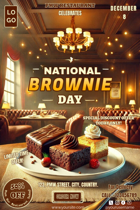 Plantilla de National Brownie Day | PosterMyWall