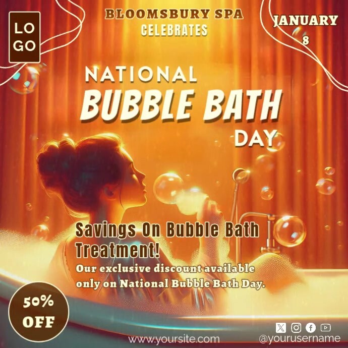National Bubble Bath Day Templat | PosterMyWall