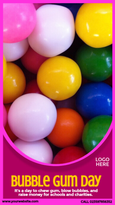 Copy of National Bubble Gum Day Design | PosterMyWall