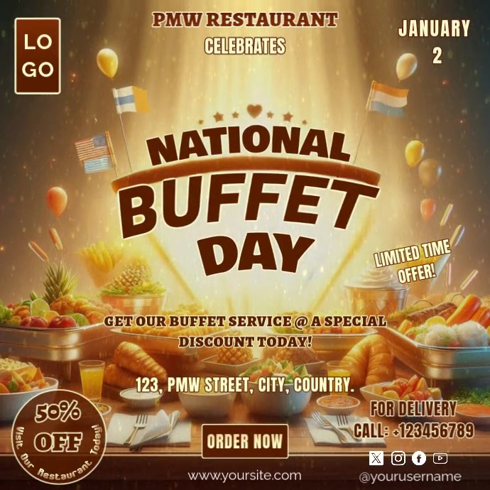 National Buffet Day Template | PosterMyWall