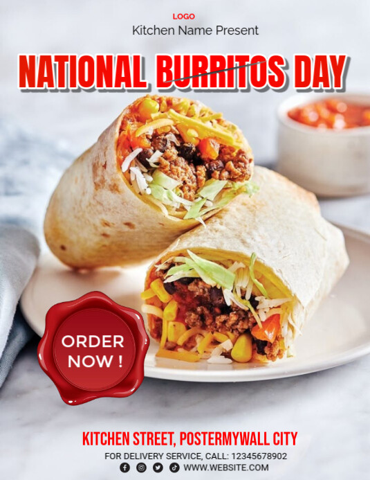 National burrito day Template | PosterMyWall
