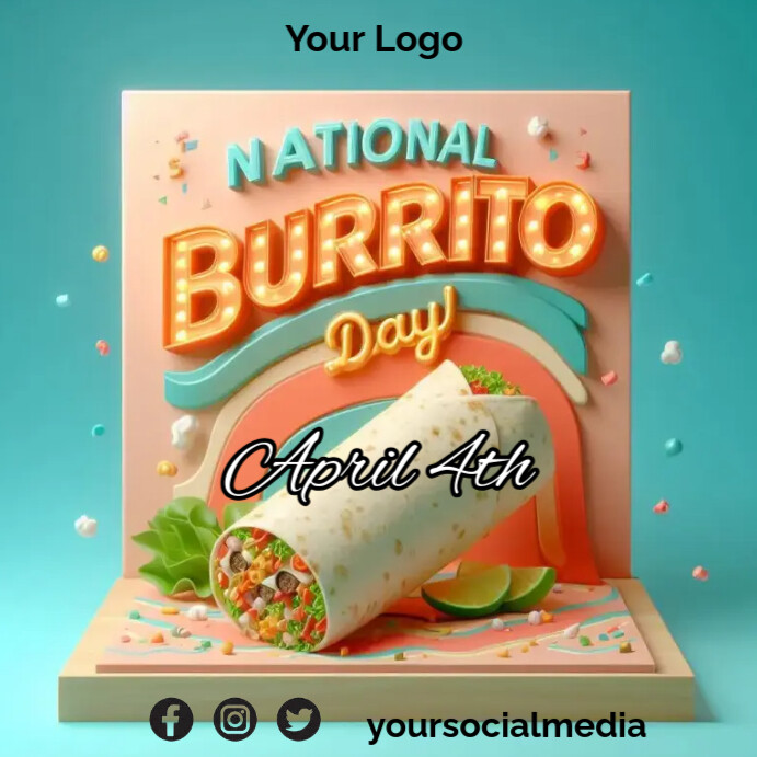 Plantilla de National Burrito Day Poster | PosterMyWall