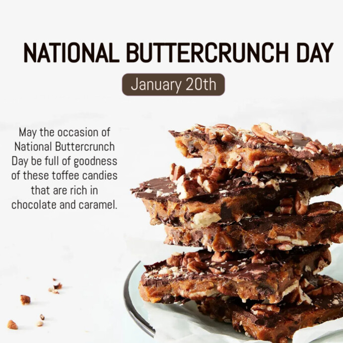 national buttercrunch day Template | PosterMyWall