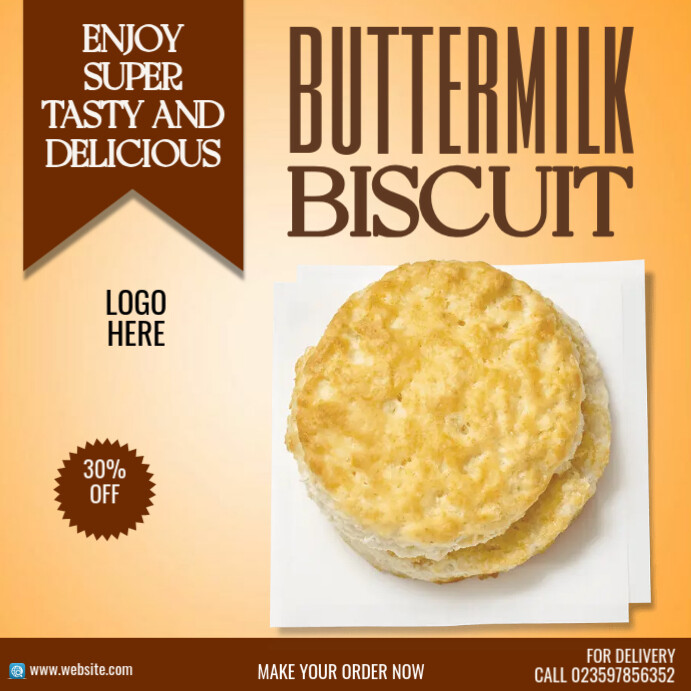 national buttermilk biscuit day Template | PosterMyWall