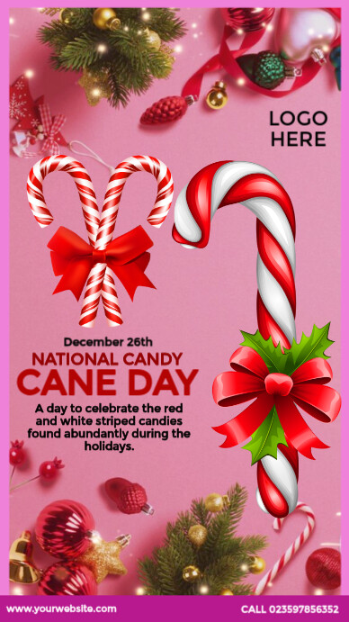 National Candy Cane Day Design Template | PosterMyWall