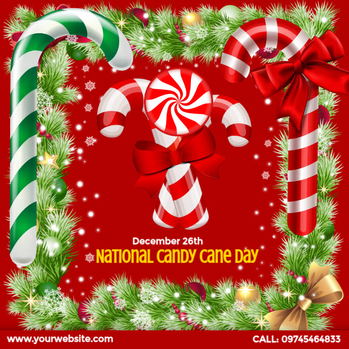 national candy cane day Template | PosterMyWall