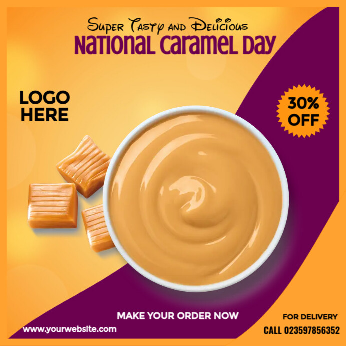 Plantilla de national caramel day | PosterMyWall