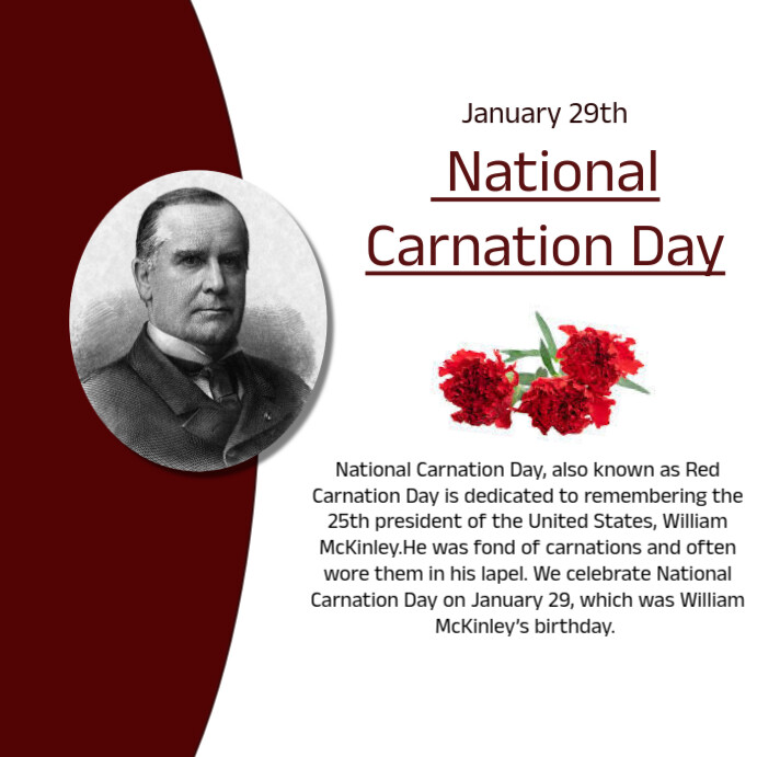 national carnation day Template | PosterMyWall