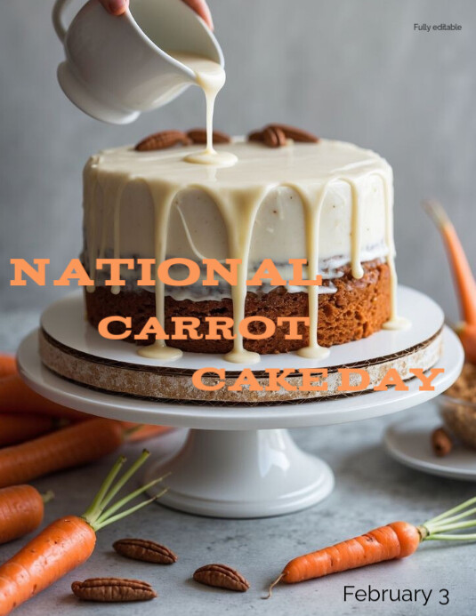National carrot cake day Template | PosterMyWall