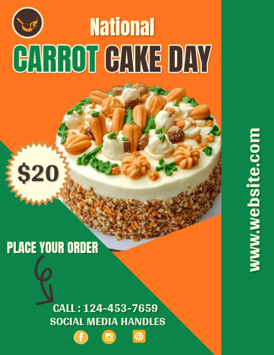 National carrot cake day Template | PosterMyWall