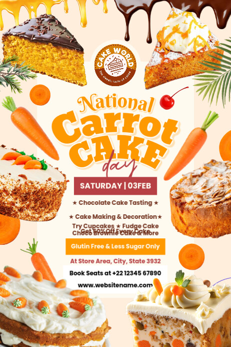 National Carrot Cake Day Poster Template | PosterMyWall