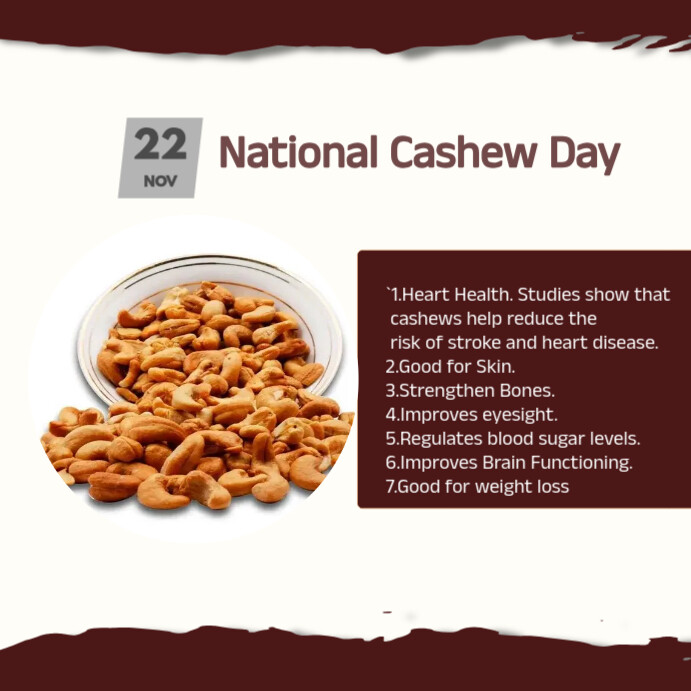 national cashew day Template | PosterMyWall