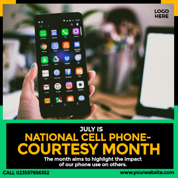 National Cell Phone Courtesy Month Template | PosterMyWall