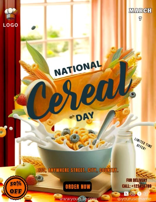 National Cereal Day Template | PosterMyWall