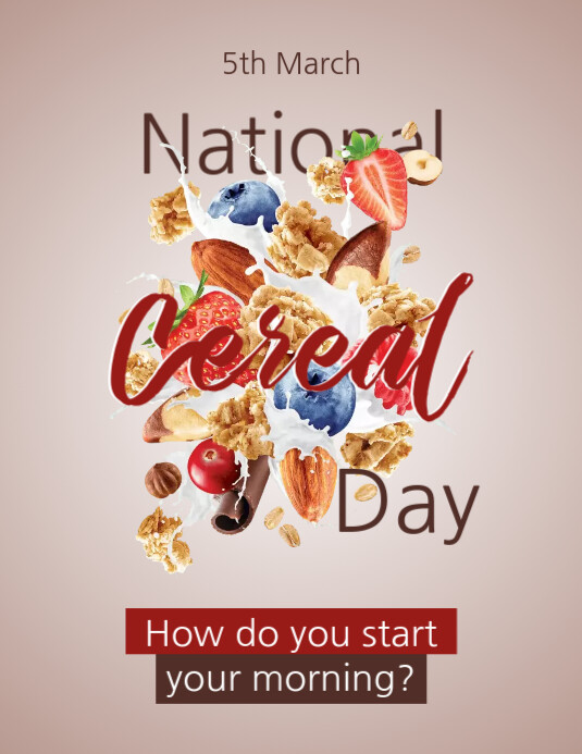 National Cereal Day Template | PosterMyWall