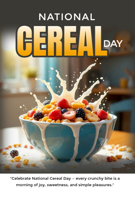 Plantilla de National cereal day | PosterMyWall