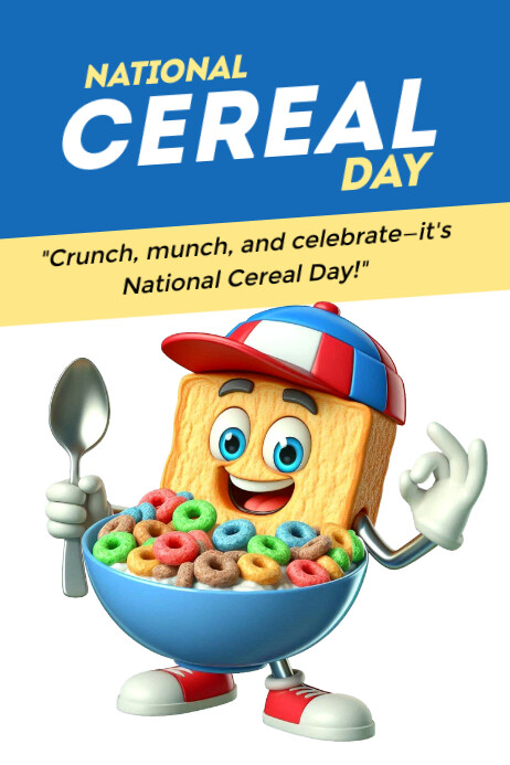 National Cereal day Template | PosterMyWall