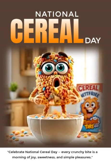 NATIONAL CEREAL DAY VIDEO Template | PosterMyWall