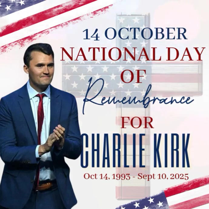 Plantilla de national charlie kirk remembrance day design template ...