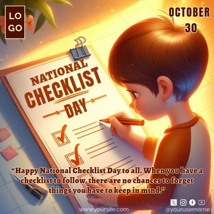 Plantilla de National checklist day | PosterMyWall