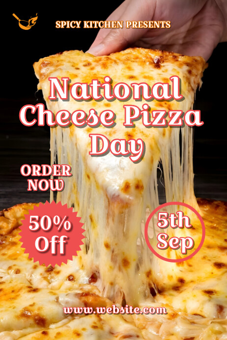 National Cheese Pizza Day Template | PosterMyWall