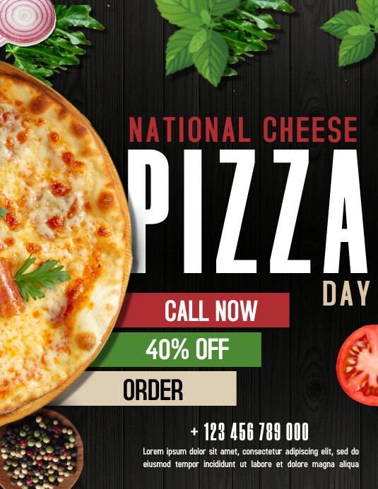 National Cheese Pizza Day Template | PosterMyWall