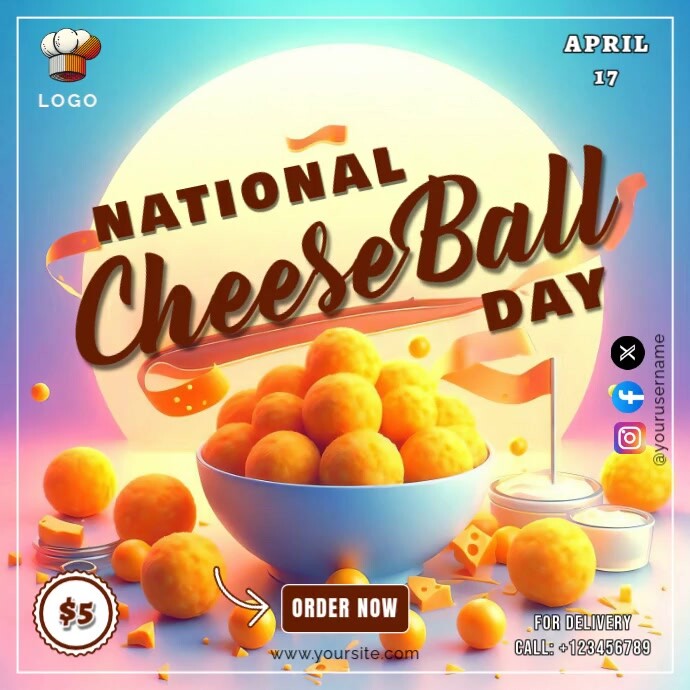 Plantilla de National CheeseBall Day | PosterMyWall
