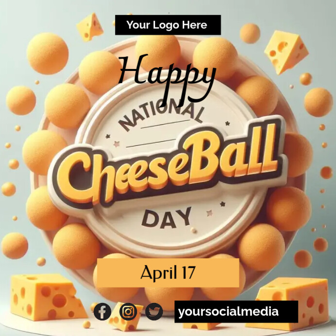 National Cheeseball Day Poster Design Template | PosterMyWall