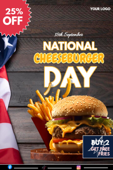 National cheeseburger day Template | PosterMyWall