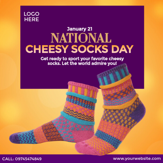 Copy of National Cheesy Socks Day | PosterMyWall