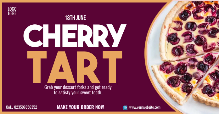 national cherry tart day poster Template | PosterMyWall