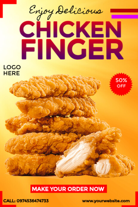 Copy of National Chicken Finger Day Poster | PosterMyWall