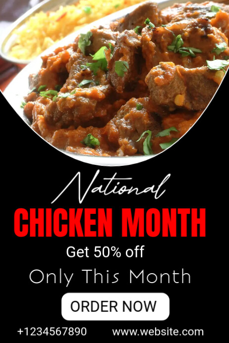 National chicken month Template | PosterMyWall