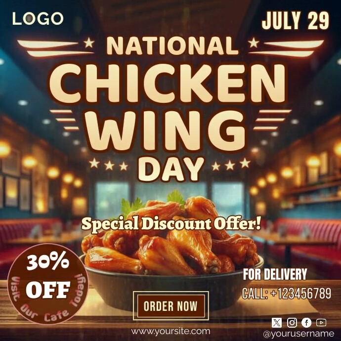 Copy of National Chicken Wing Day | PosterMyWall