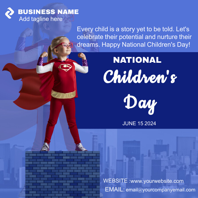 Plantilla de National children's day card template | PosterMyWall