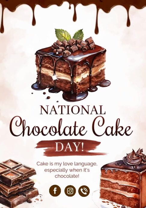 National Chocolate Cake Day Template | PosterMyWall