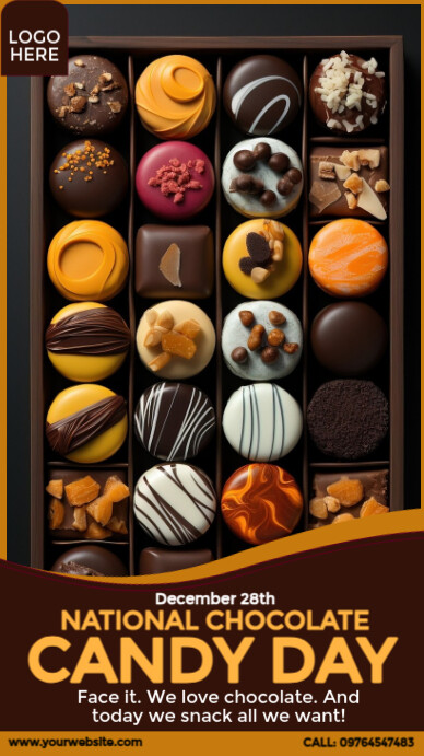 National Chocolate Candy Day Design Template | PosterMyWall