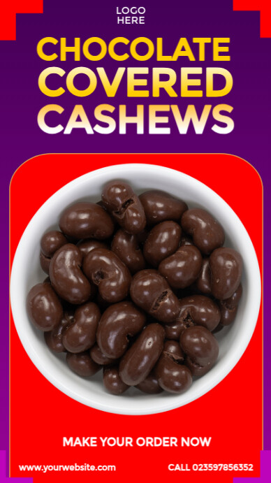 National Chocolate Covered Cashews Day Template | PosterMyWall