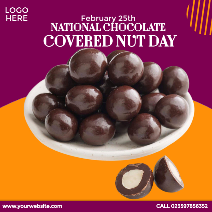 National Chocolate Covered Nut Day Ad Template | PosterMyWall