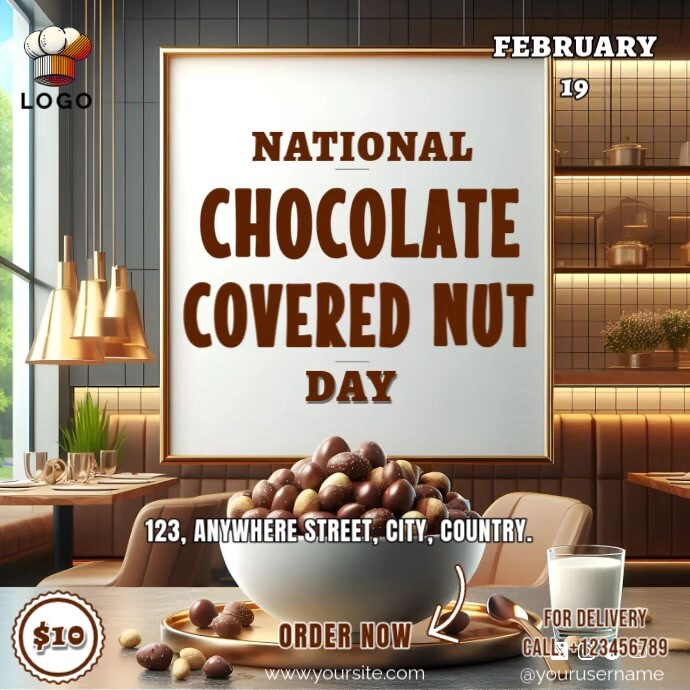 National Chocolate Covered Nut Day Template | PosterMyWall