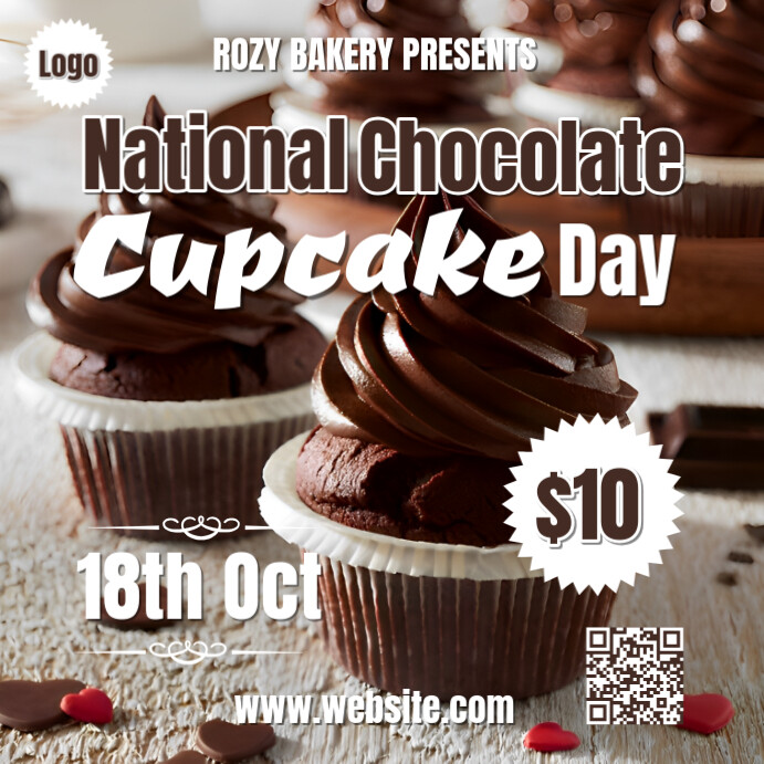National Chocolate Cupcake day Template | PosterMyWall