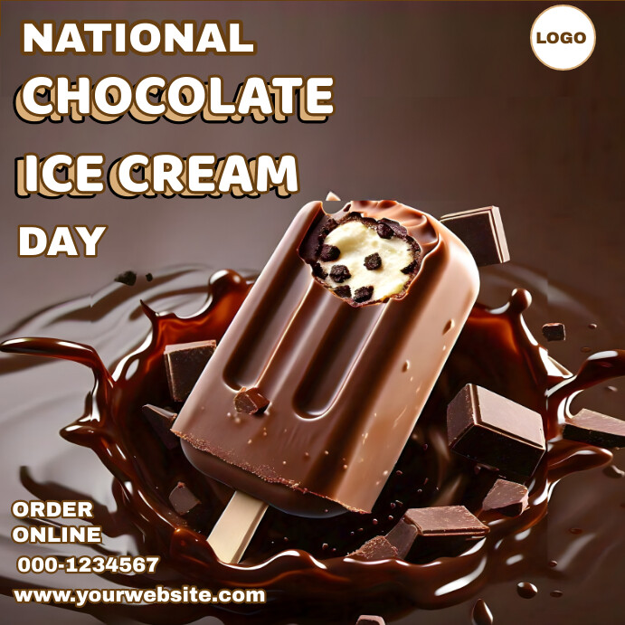 Plantilla de National chocolate ice cream day post advert | PosterMyWall
