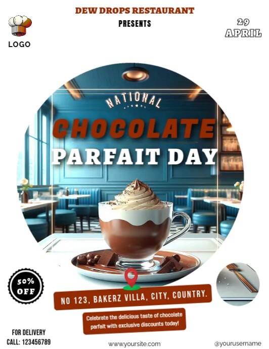 National Chocolate Parfait Day Template | PosterMyWall