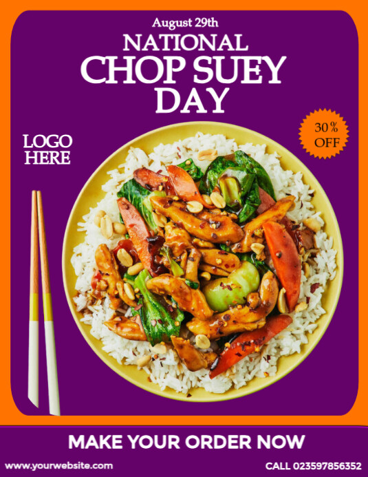 National Chop Suey Day Flyer templaat | PosterMyWall